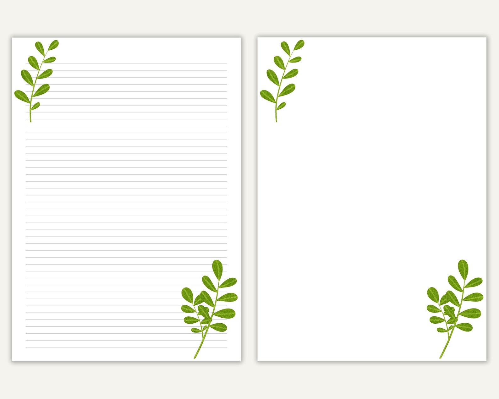 Floral Letter Writing Paper: Lined Stationery Set (digital Download) - Etsy