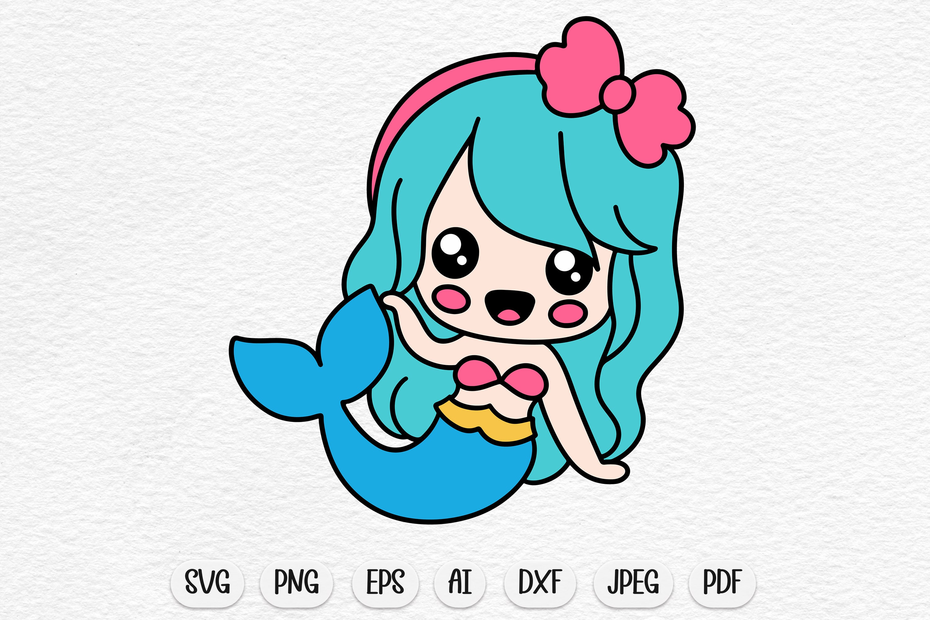 Sirena svg lindo svg kawaii svg niña svg niña svg - Etsy México