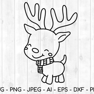 Cute Rudolph SVG, Reindeer Svg, Rudolph Svg, Christmas Svg, Reindeer ...