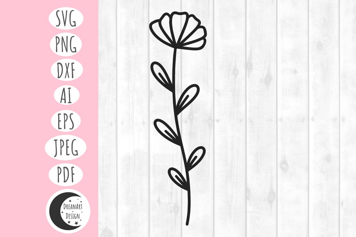 Flower Svg Floral Svg Flower Bouquet Svg Line Flower Svg | Etsy
