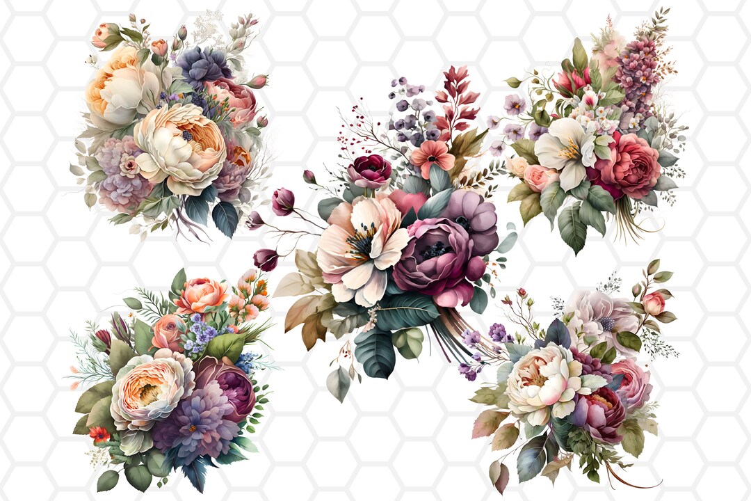 Floral Sublimation Designs, Floral Clipart, Flower Clipart, Watercolor ...