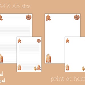 Christmas Letter Writing Paper: Gingerbread Theme (printable) - Etsy