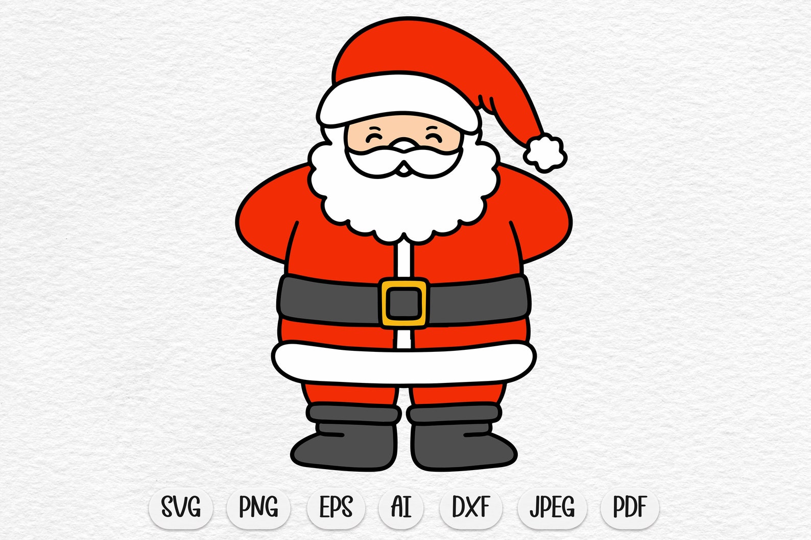 Santa Svg Santa Claus Svg Christmas Svg Kawaii Svg Cute - Etsy