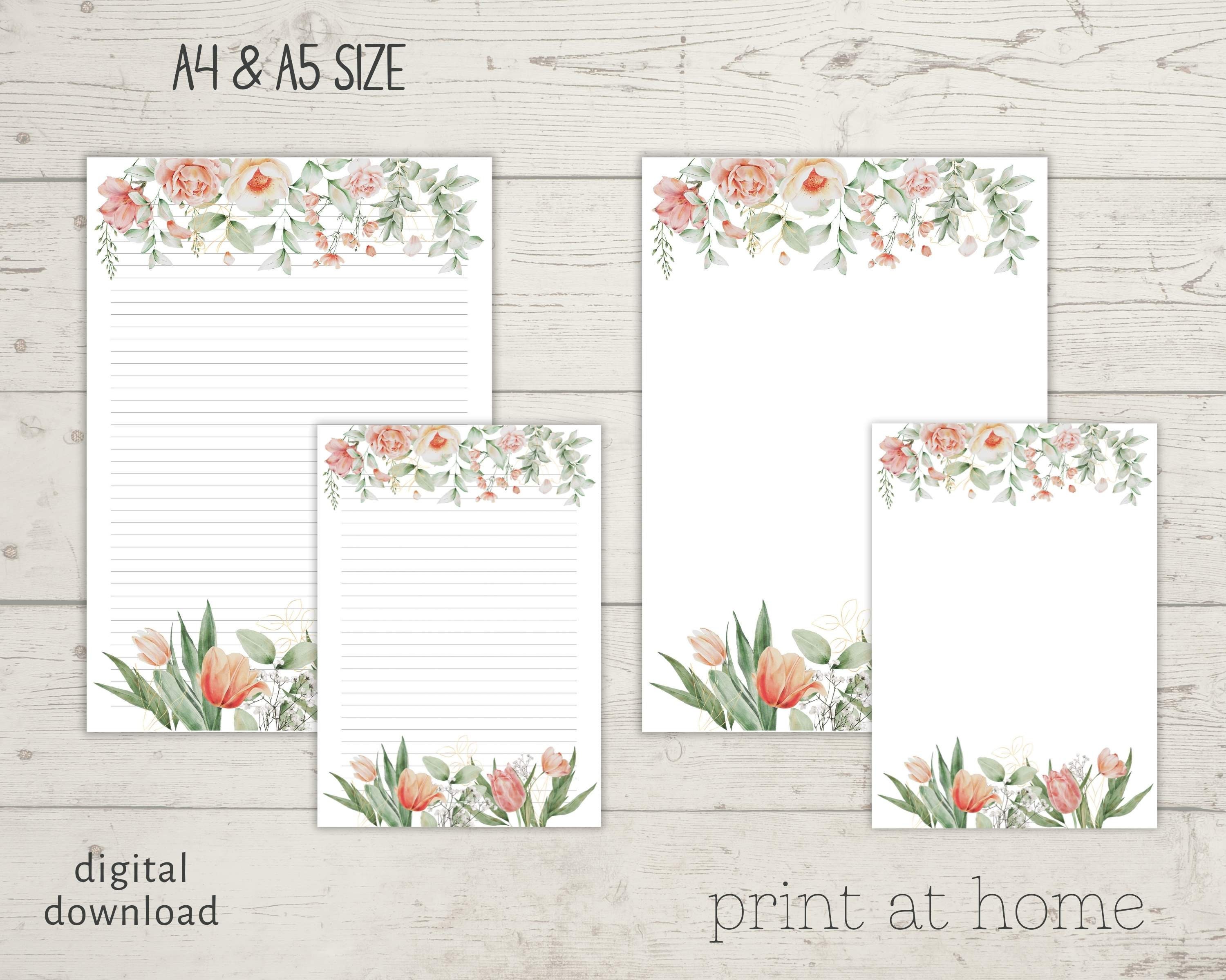 Printable Floral Letter Paper Letter Writing Paper Letter - Etsy Canada