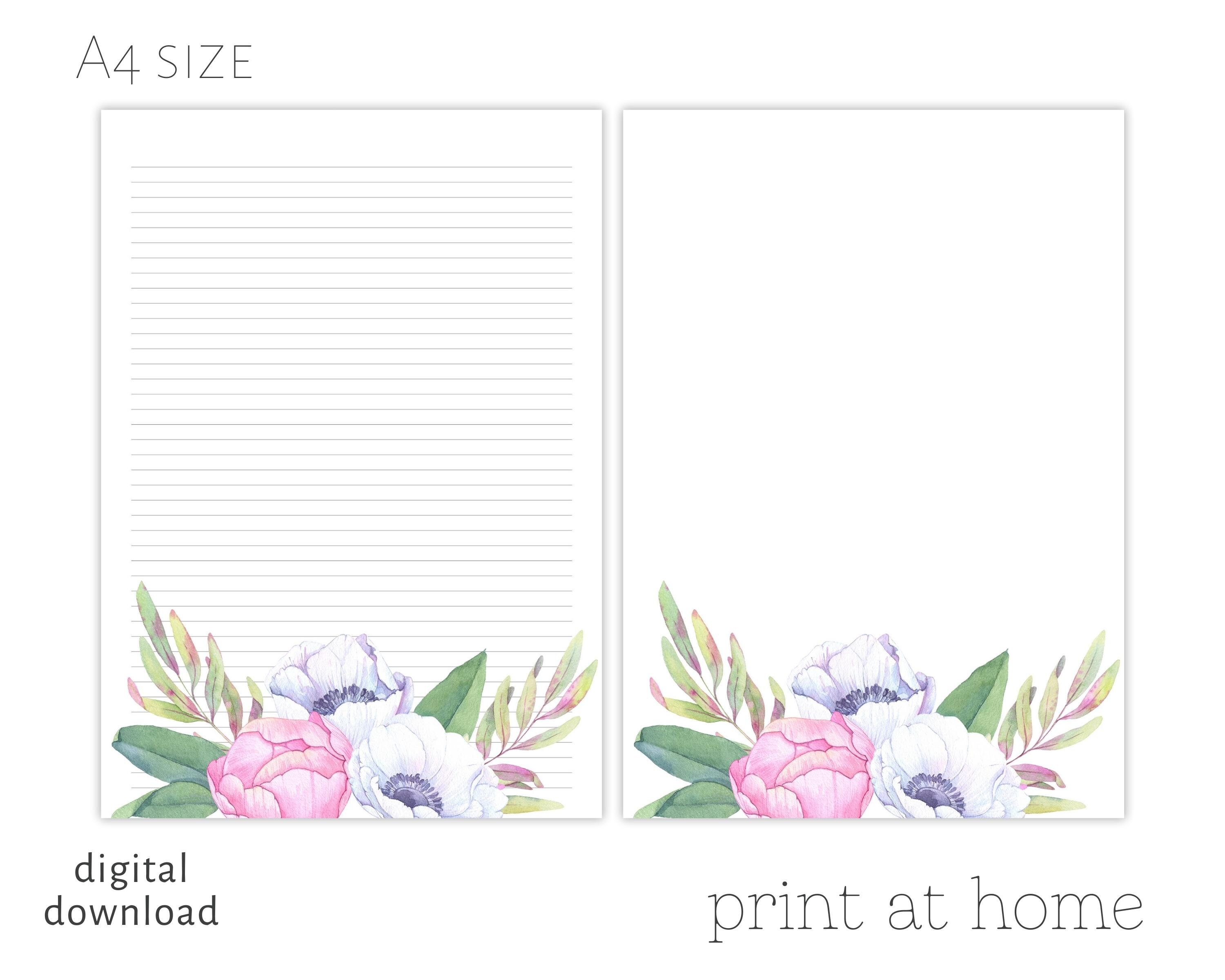 Printable Floral Letter Paper Letter Writing Paper Letter - Etsy