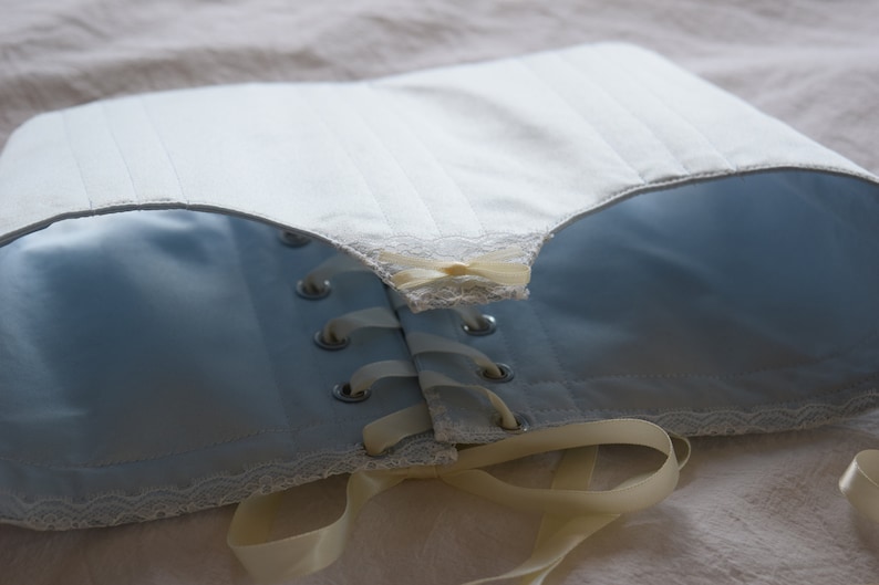 Baby Blue Silk and Lace Underbust Corset With Ribbon | Etsy