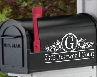 Custom Monogram Mailbox Vinyl Decal Custom Monogram Mailbox Vinyl Decal ...