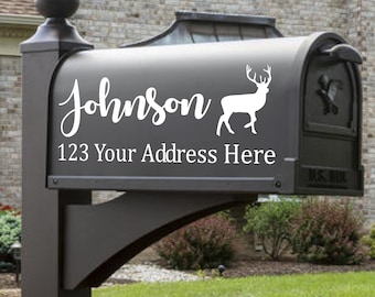 Custom Personalized Vinyl Mailbox Decal 4 Set of 2 20 Colors to Choose ...