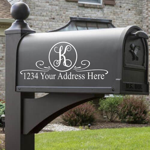Custom Monogram Mailbox Vinyl Decal Custom Monogram Mailbox - Etsy