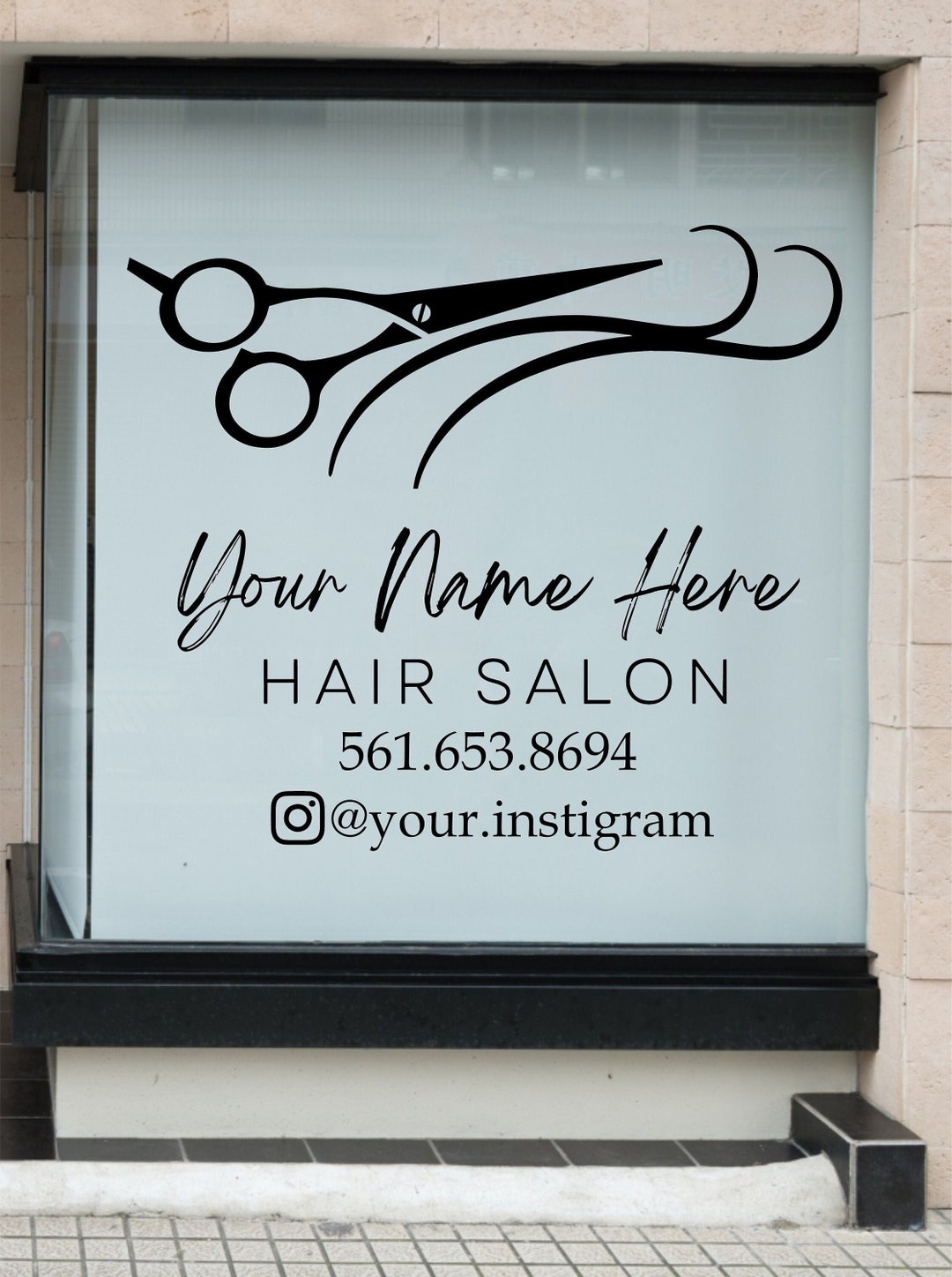 Custom Salon Barber Business Sign Decal / Company Logo / Business Door ...