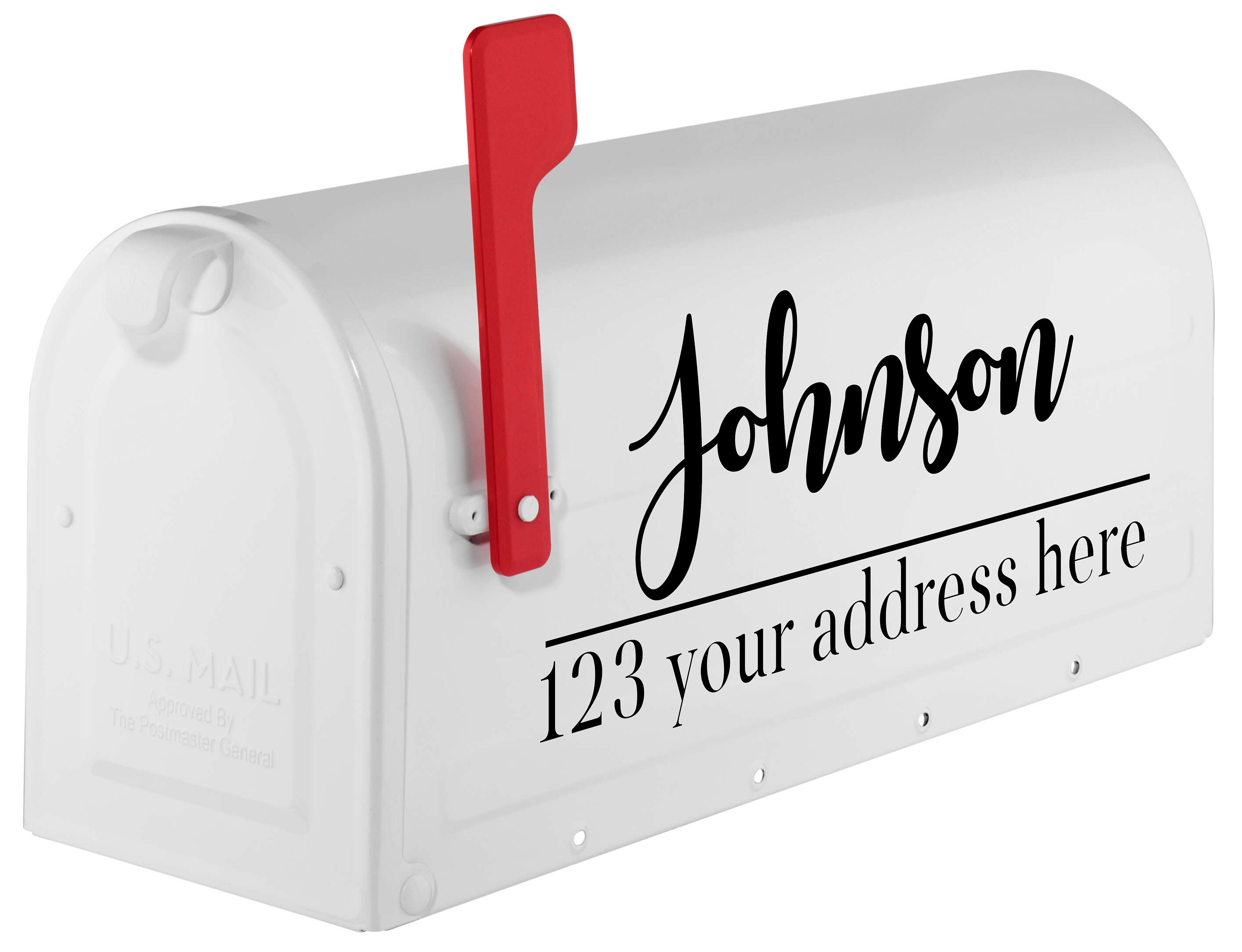 Custom Mailbox Vinyl Decal, Set of Custom Mailbox Name and Street ...