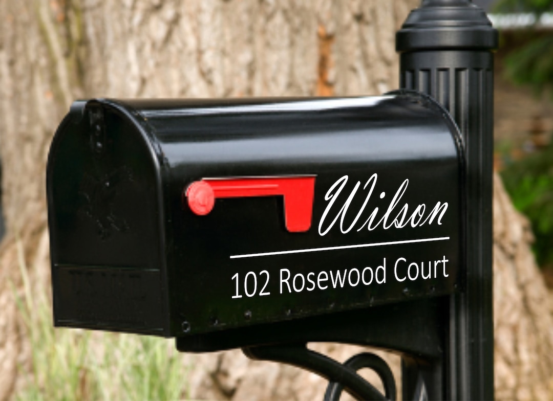 Custom Mailbox Vinyl Decal With Last Name - Etsy