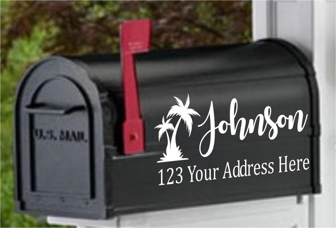 Custom Palm Tree Mailbox Vinyl Decal | Etsy