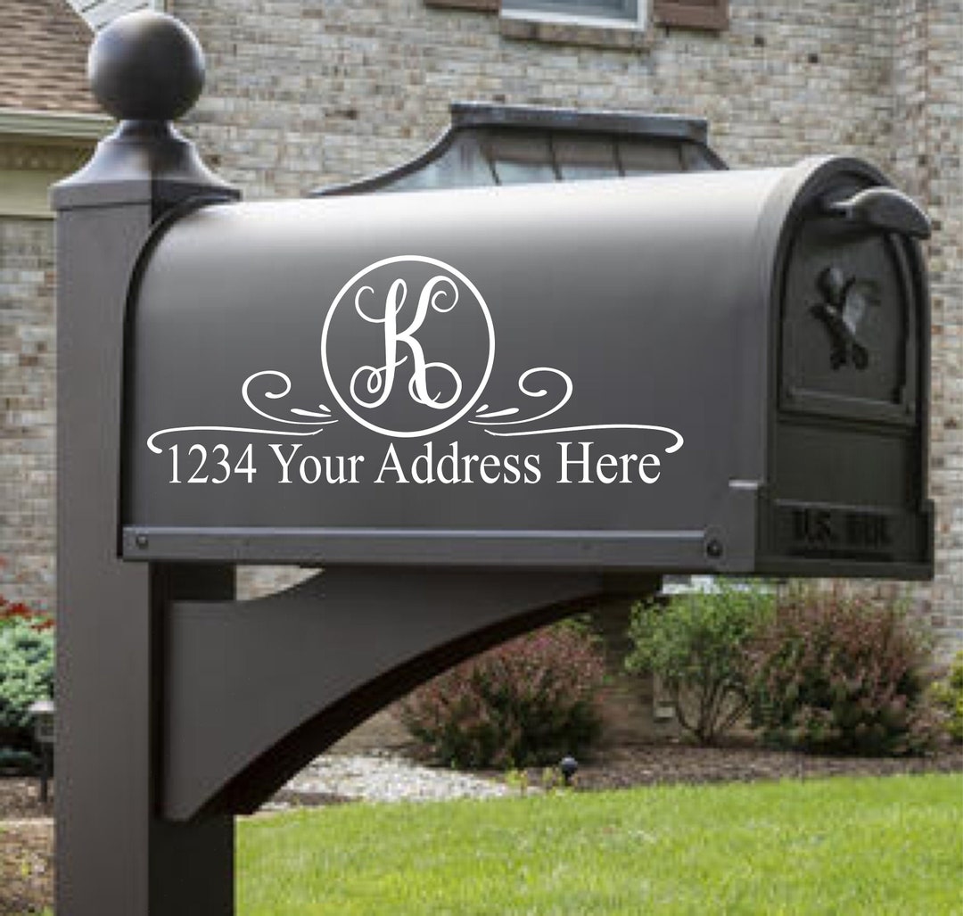 Custom Monogram Mailbox Vinyl Decal - Custom Monogram Mailbox Vinyl ...