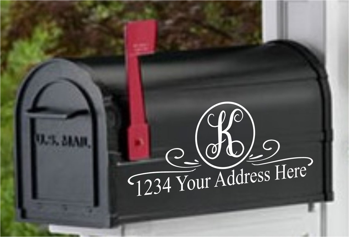 Custom Monogram Mailbox Vinyl Decal Custom Monogram Mailbox - Etsy
