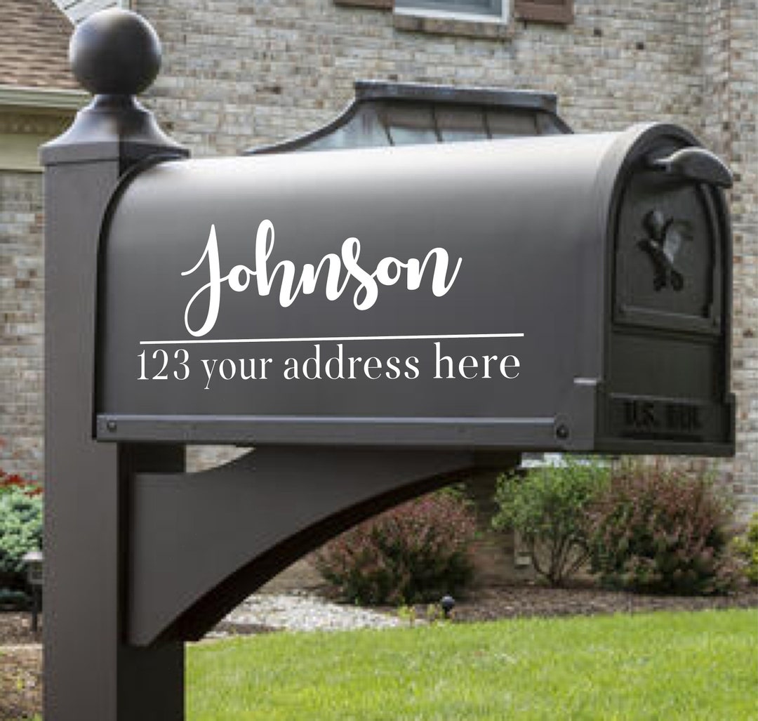Custom Mailbox Vinyl Decal, Set of Custom Mailbox Name and Street ...