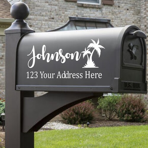 Custom Palm Tree Mailbox Vinyl Decal - Etsy