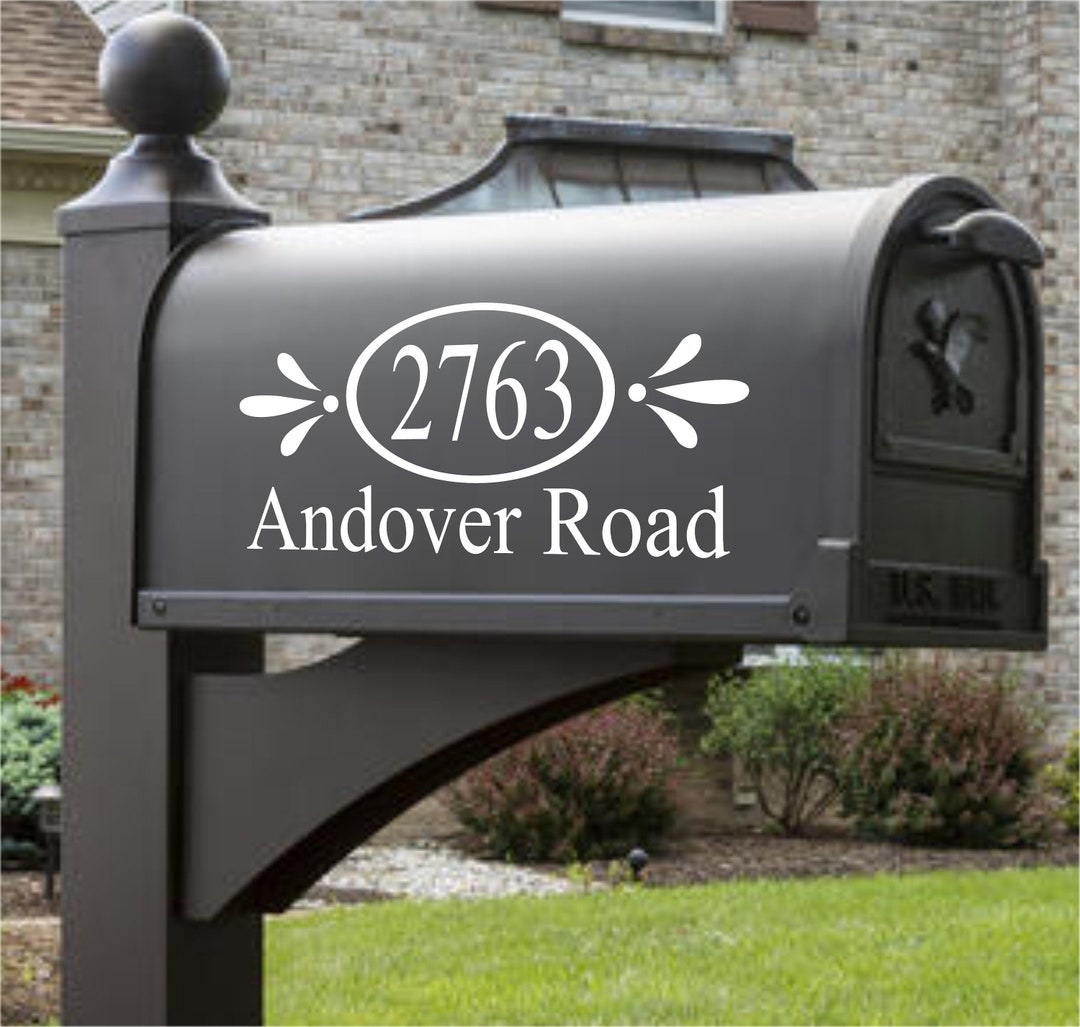 Custom Mailbox Vinyl Decal With House Number - Etsy