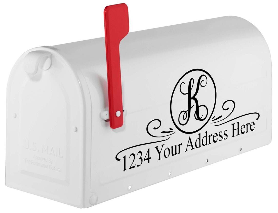 Custom Monogram Mailbox Vinyl Decal Custom Monogram Mailbox - Etsy