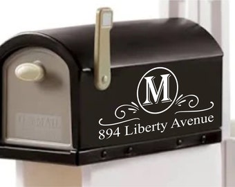 Custom Monogram Mailbox Vinyl Decal Custom Monogram Mailbox Vinyl Decal ...