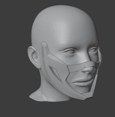 3d Model Red Mask Cyberpunk MX1 - Etsy