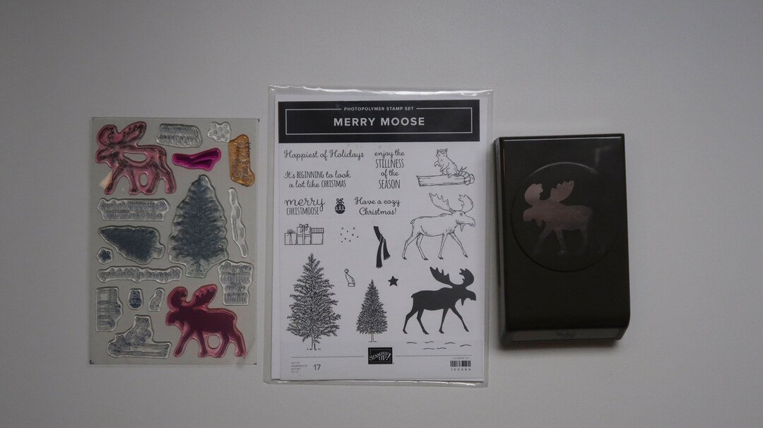 Stampin' up Merry Moose Stamp and Punch Set - Etsy