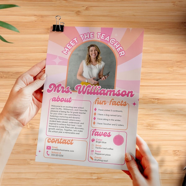 Disco Meet the Teacher Template - Etsy