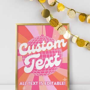 Custom Disco Sign, Disco Party Sign Disco, Disco Birthday Sign, Last ...