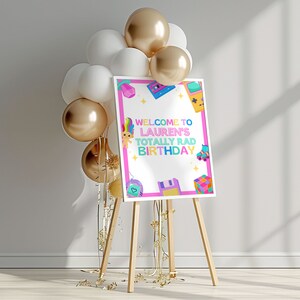 90s Birthday Party Welcome Sign Template for Retro Back to the 1990s ...