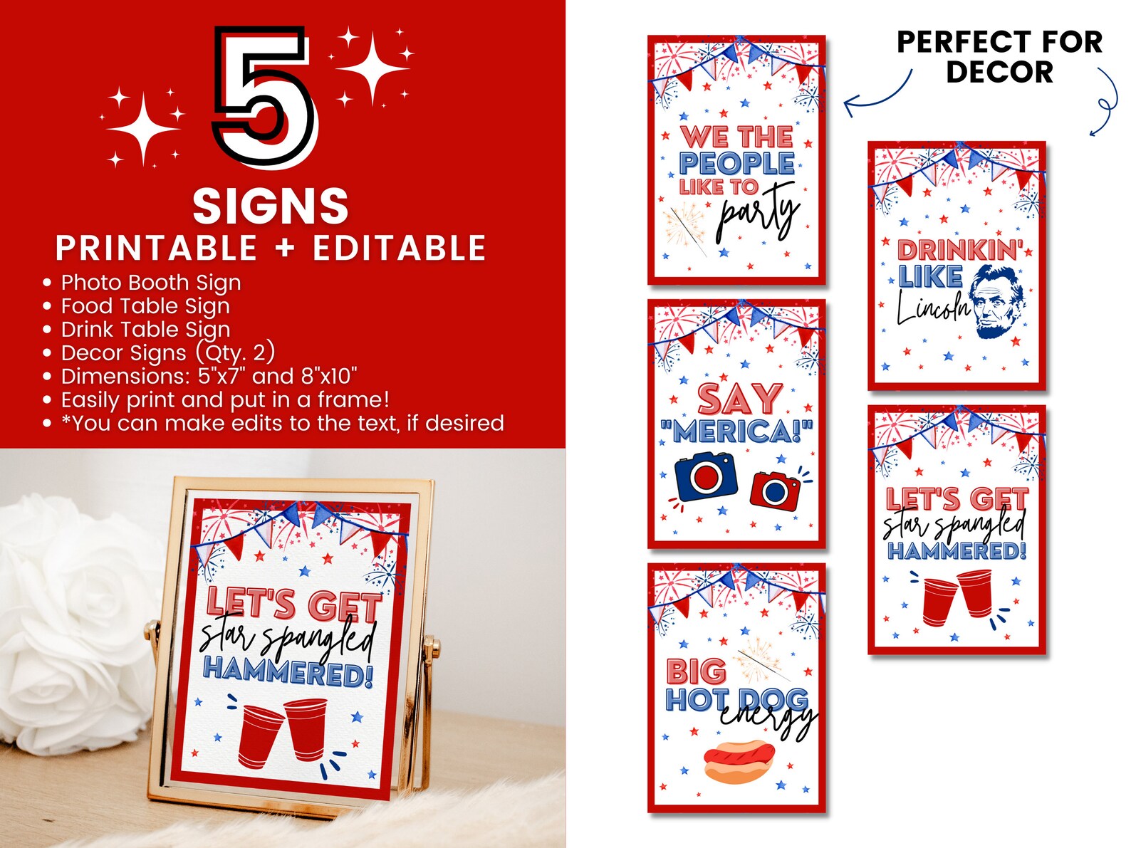 Fourth of July Bachelorette Party Bundle Templates 4th of - Etsy