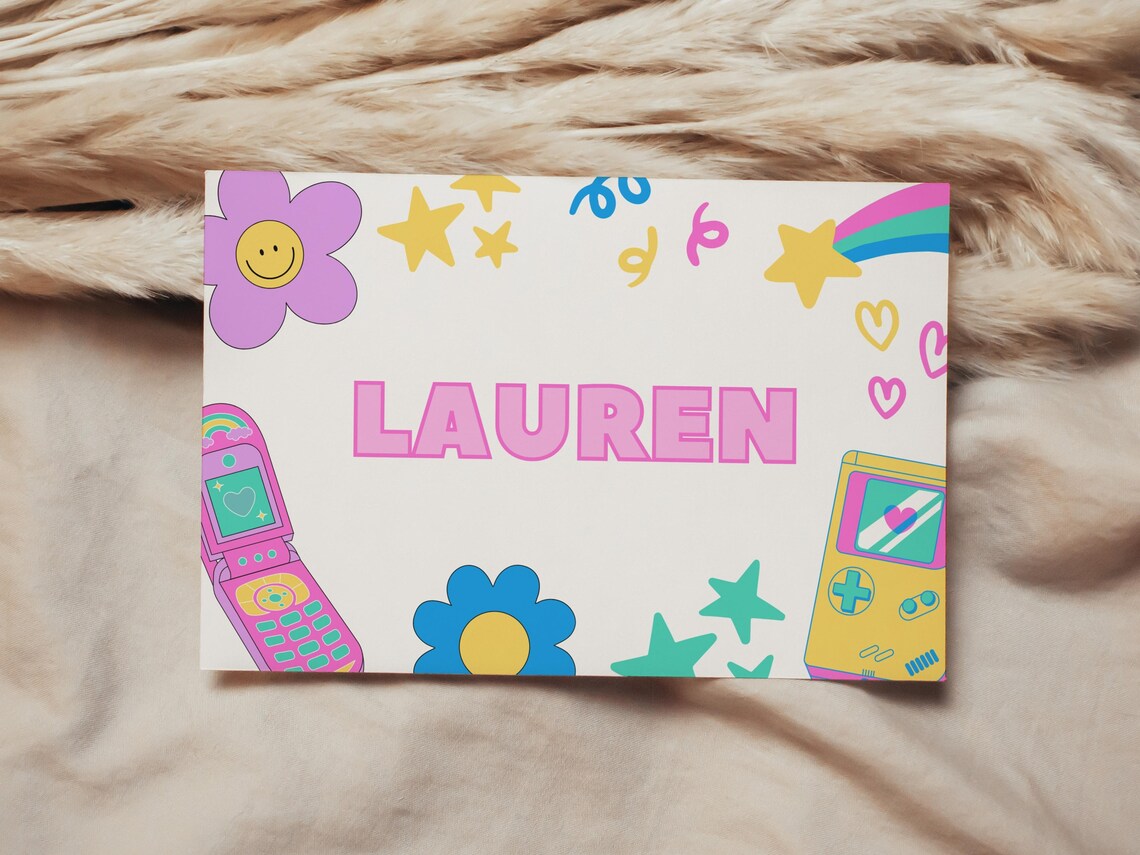 Y2K Bachelorette Party Name Tag Template for Thank You Bridesmaid ...