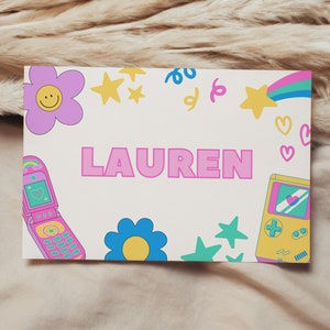 Y2K Bachelorette Party Name Tag Template for Thank You Bridesmaid ...