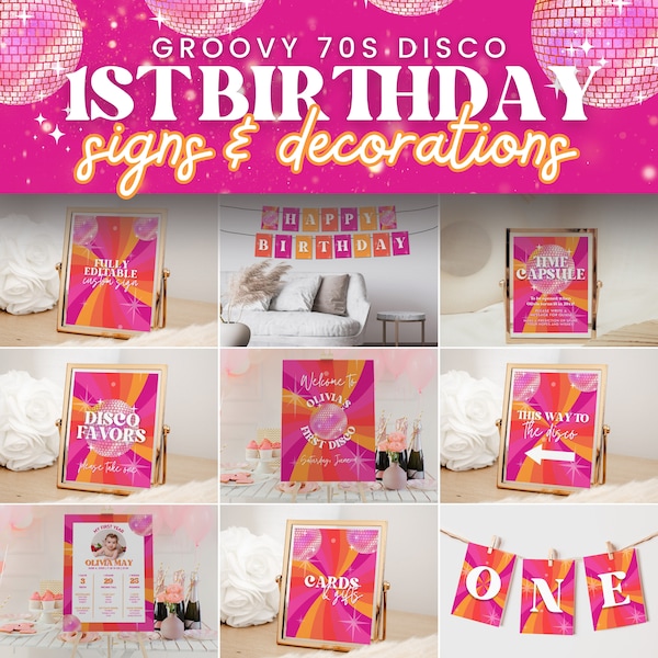 Disco Ball 1st Birthday Sign - Etsy