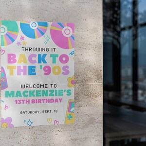 90s Welcome Sign for 90s Birthday Decorations, 90s Retro Birthday Party ...