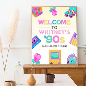 90s Bachelorette Party Welcome Sign 90s Bachelorette Decorations, Bach ...