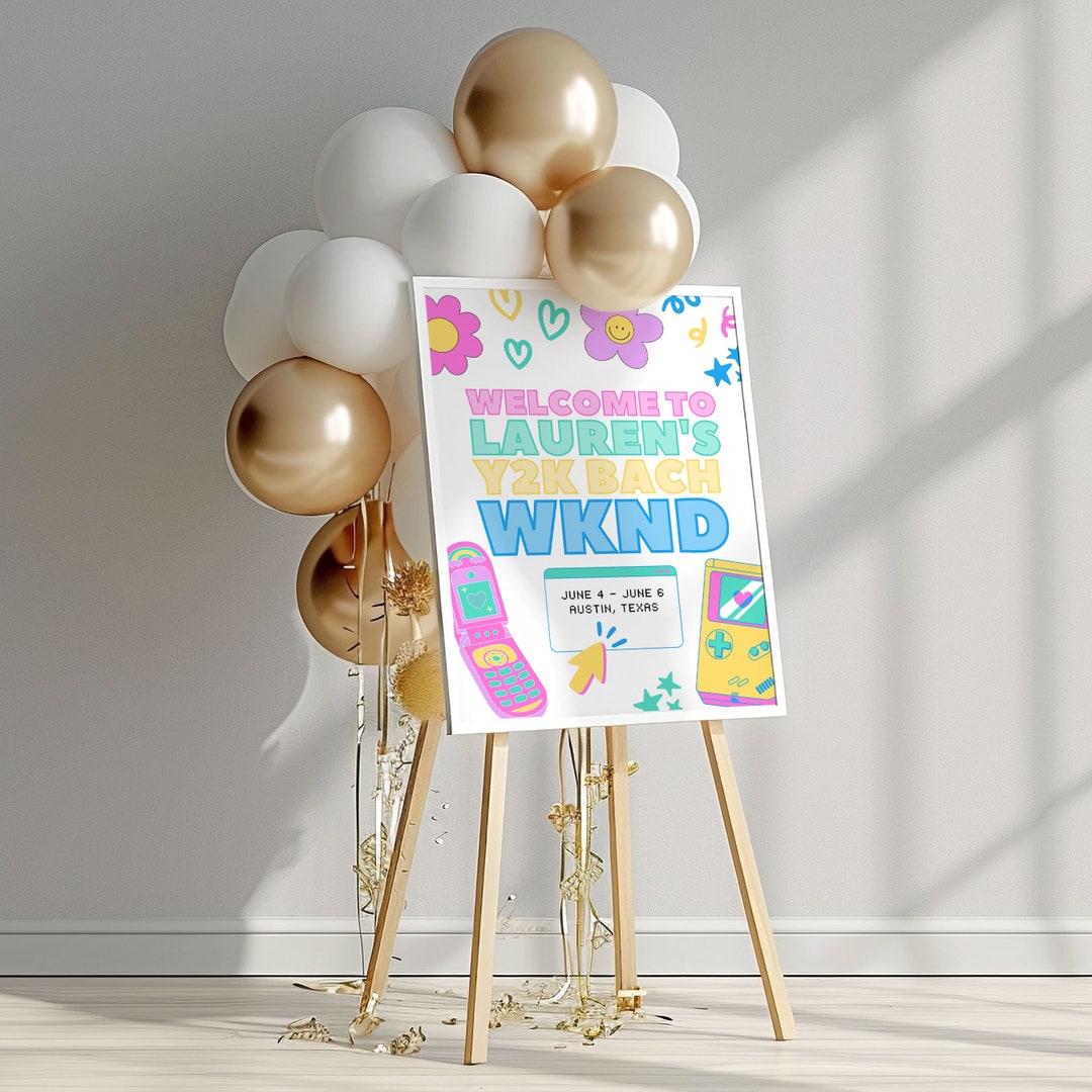 Early 2000s Bachelorette Party Welcome Sign Y2K Bachelorette Party Sign ...