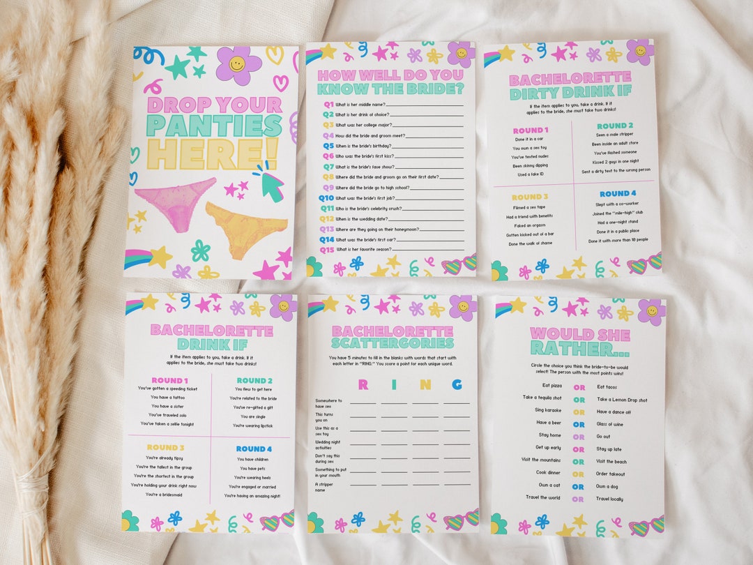 Y2K Bachelorette Party Drinking Games Bundle for Colorful Year 2000s ...