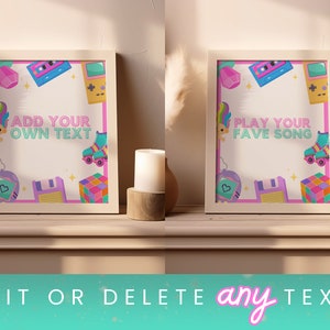 90s Party Editable & Printable Sign Decorations for Retro Birthday ...