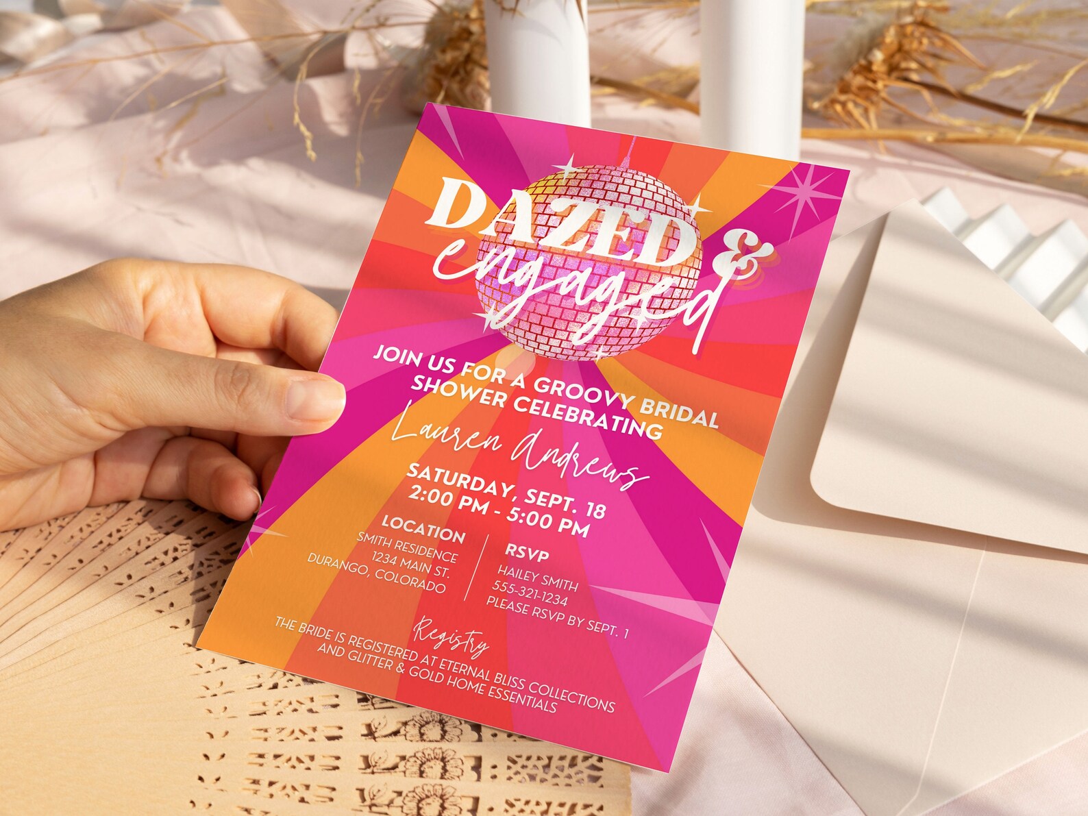 Disco Bridal Shower Disco Bundle, Last Disco Shower, Pink Orange 70s ...