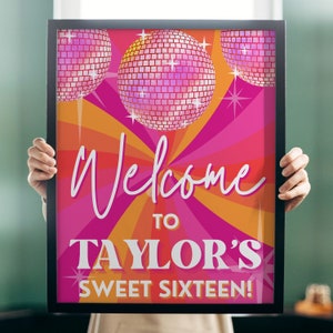 Disco Sweet Sixteen Birthday Party Disco Welcome Sign 70s, Disco 16th ...