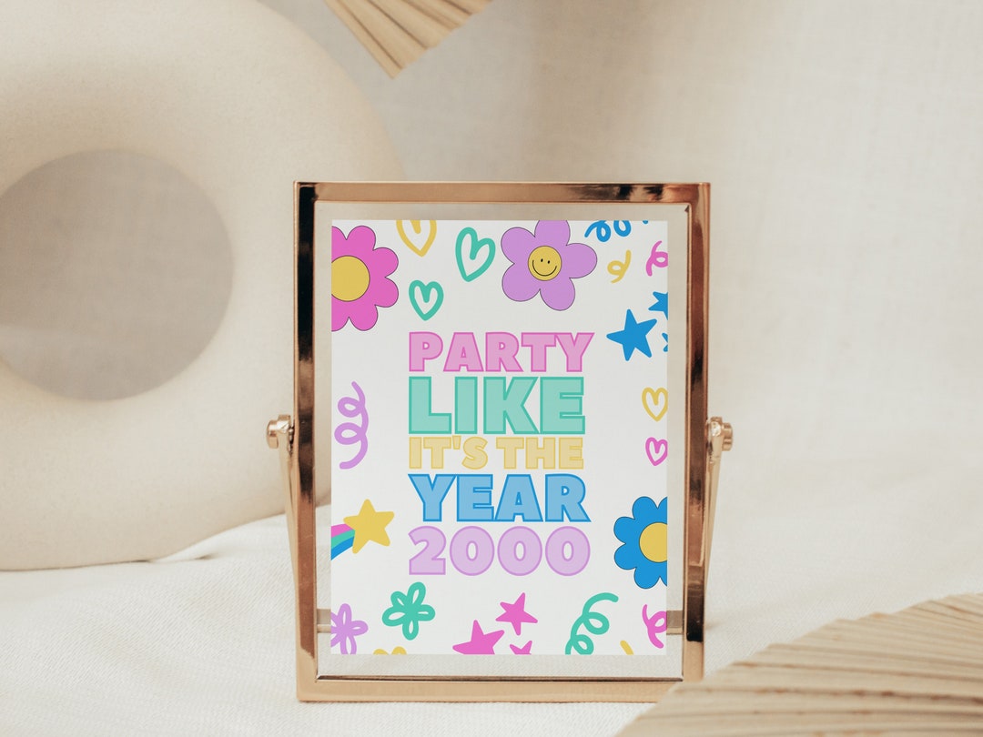 Y2K Bachelorette Party Sign Decorations or Decor for Year 2000s ...