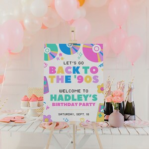 90s Welcome Sign for 90s Birthday Decorations, 90s Retro Birthday Party ...