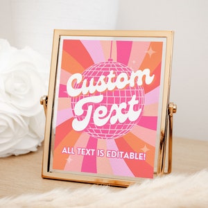 Custom Disco Sign, Disco Party Sign Disco, Disco Birthday Sign, Last ...