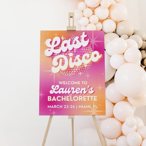 Last Disco Welcome Sign for Last Disco Bachelorette Party Decorations ...