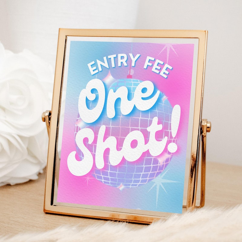 Entry Fee One Shot Sign - Etsy