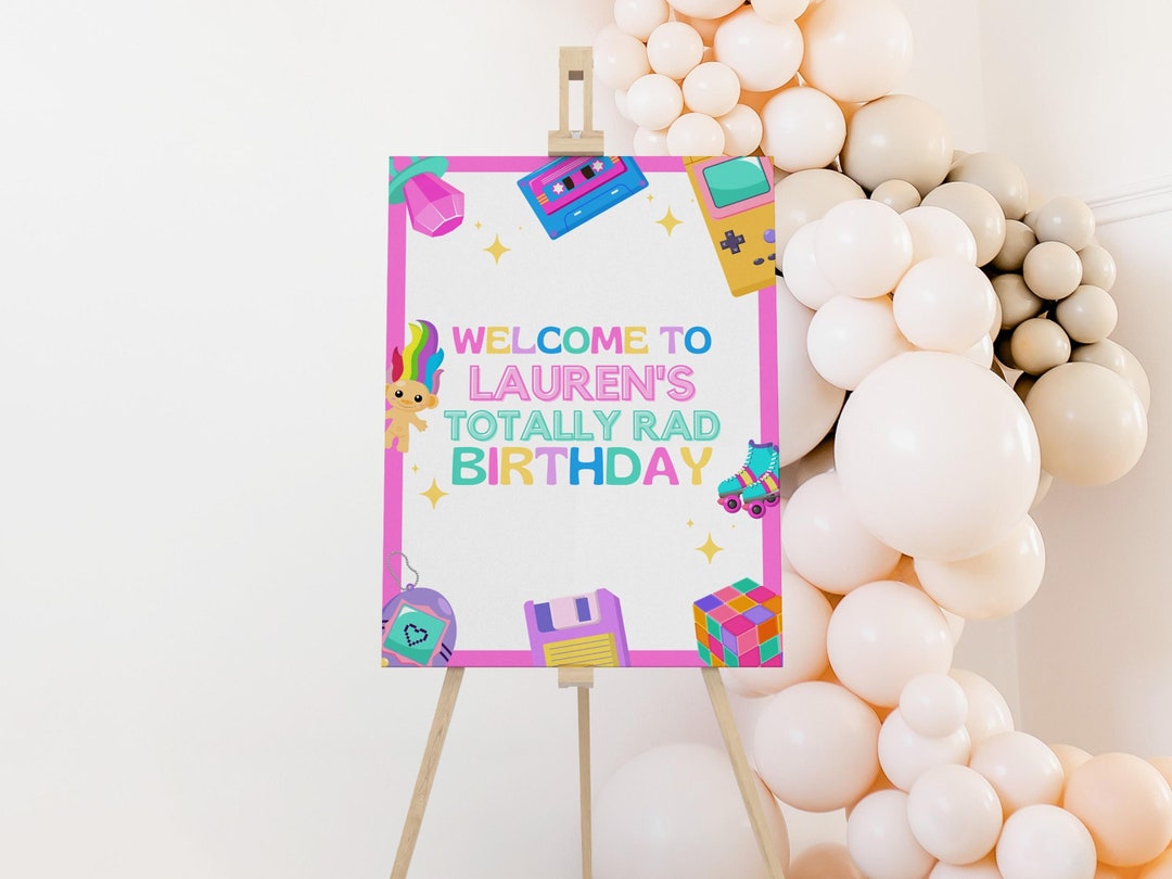 90s Birthday Party Welcome Sign Template for Retro Back to the 1990s ...