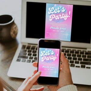 Groovy Disco Graduation Party Invitation Template for Retro 70s Grad ...