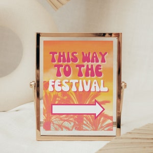 Music Festival Party Directional Sign for Groovy Decorations or Decor ...