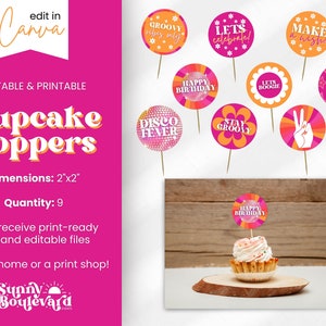 Disco Birthday Party Bundle With Editable Templates for Retro & Groovy ...