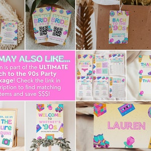 90s Bachelorette Party Drink Table Sign Printable, Entry Fee One Shot ...